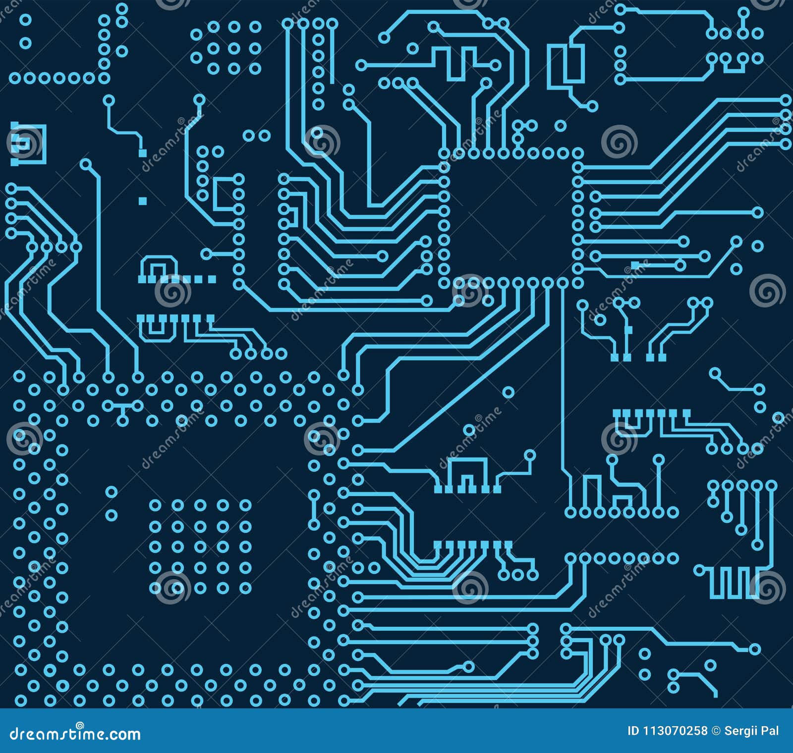 High Tech Electronic Circuit Board Vector Background Stock Vector ...