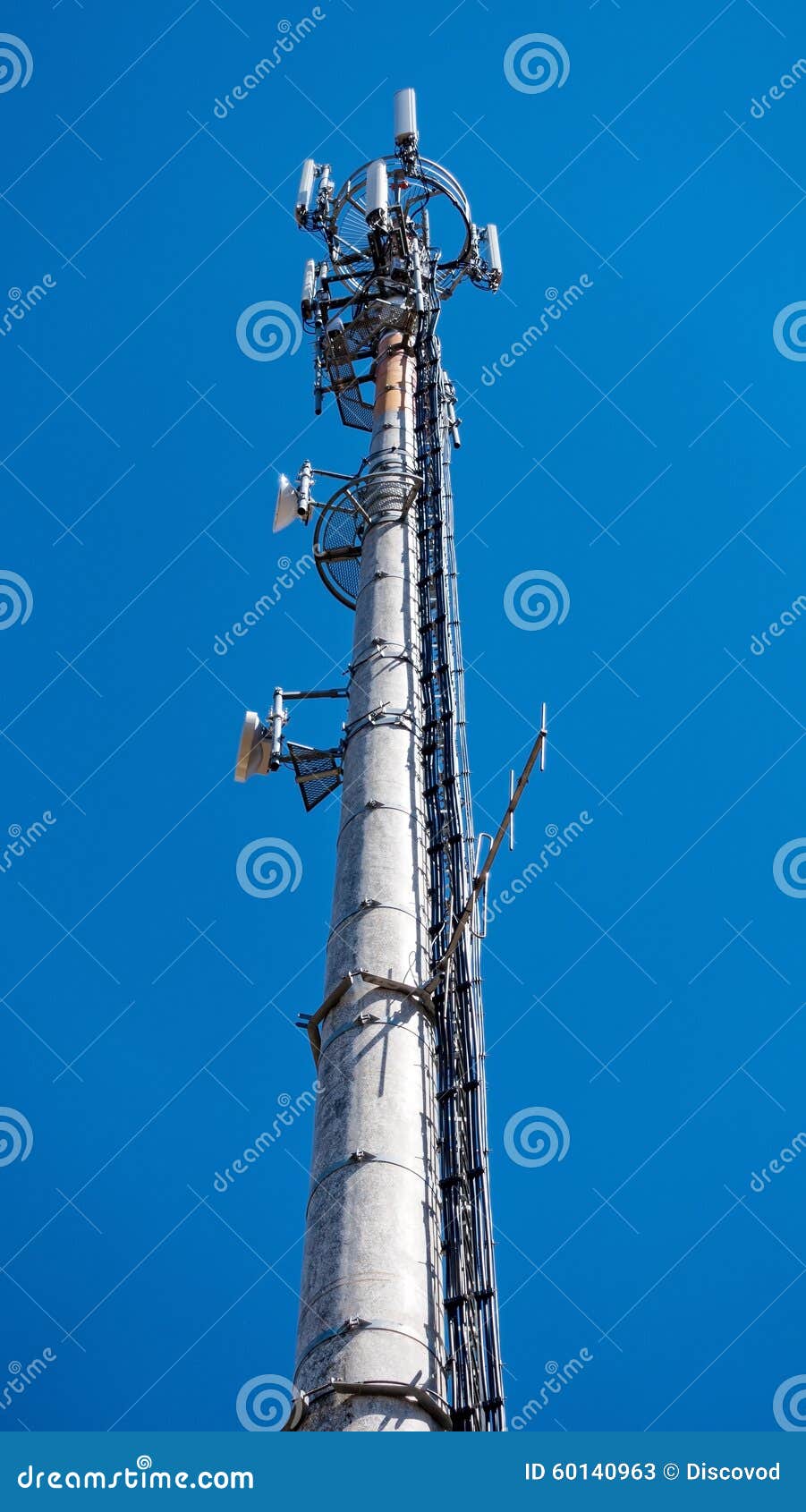 High-Tech Electronic Communications Tower Stock Image - Image of mobile ...