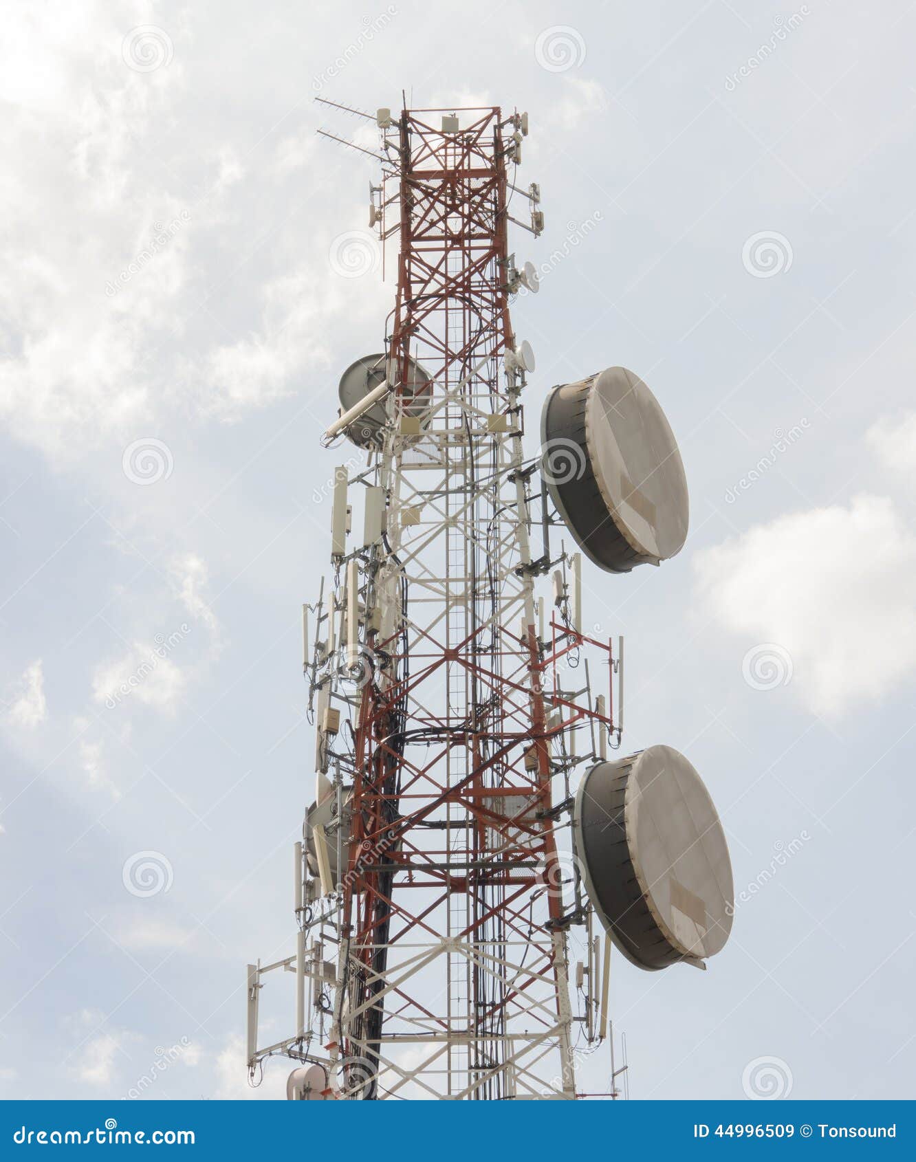 High-Tech Electronic Communications Tower Stock Image - Image of ...