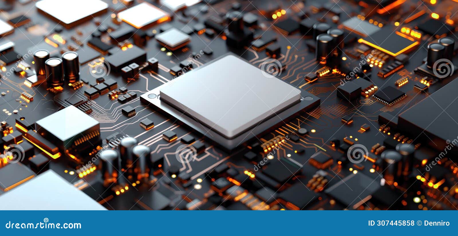 Modern Computer Motherboard with Central Processing Unit Stock ...