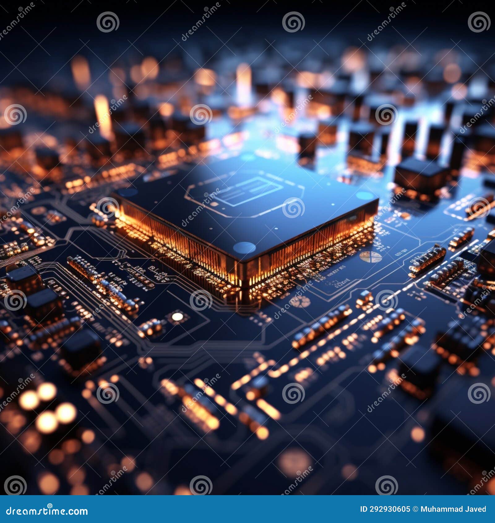 High Tech Electronics Circuit Board Showcases Intricate Pathways ...