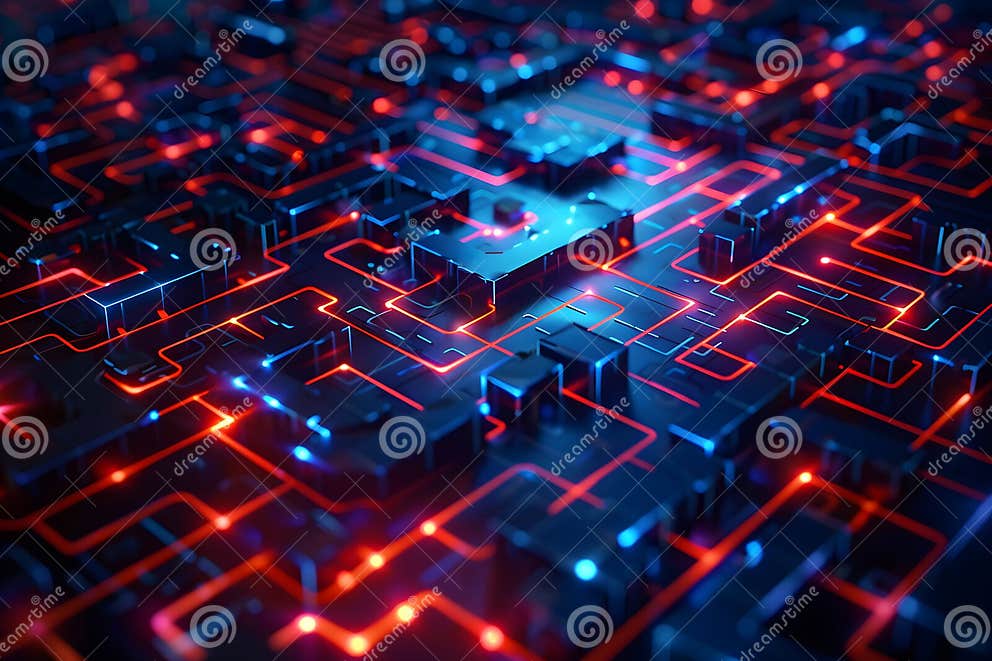 High-tech Encryption Visualized As a Complex Maze by Generative AI ...