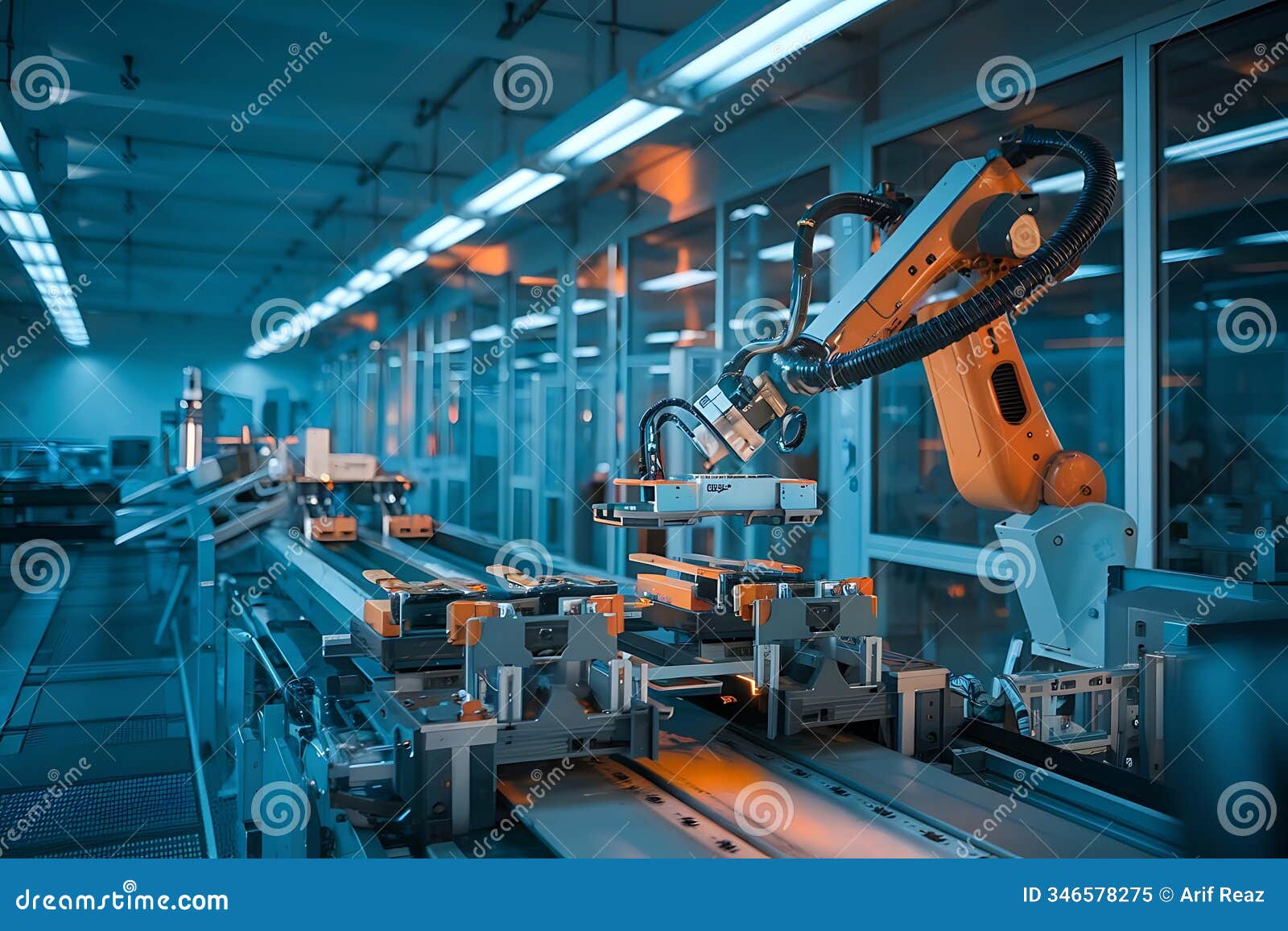 High-Tech Engineering in Automated Manufacturing Plant Stock ...
