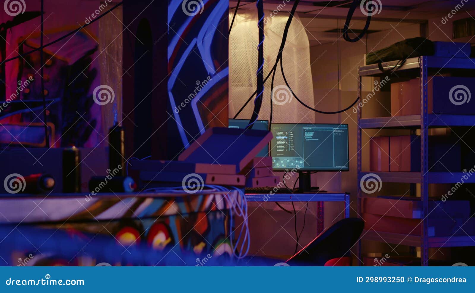 High Tech Equipment in Empty Basement Stock Footage - Video of grungy ...