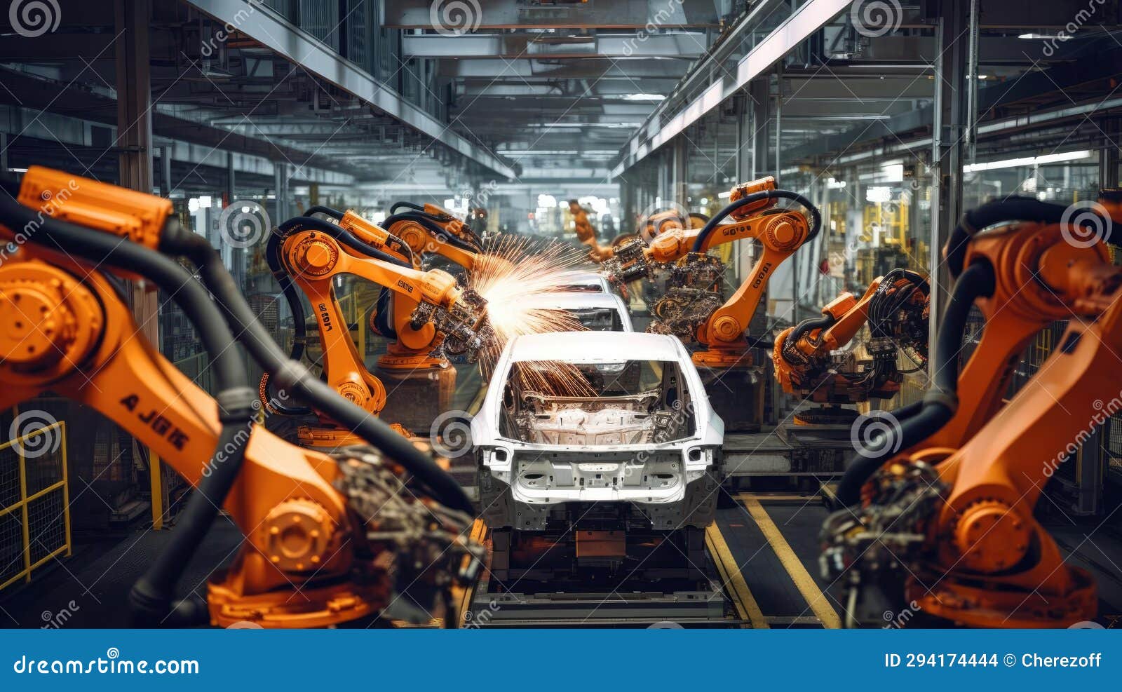 High-tech Factory with Robots Stock Photo - Image of facility, concept ...