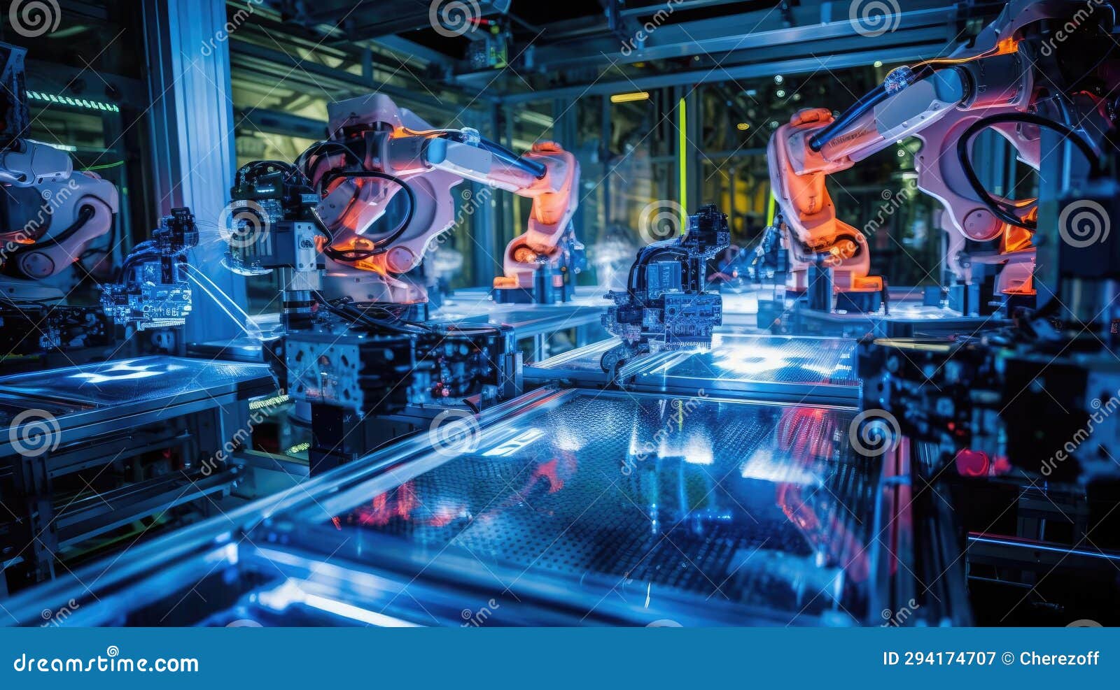High-tech Factory with Robots Stock Image - Image of laboratory ...