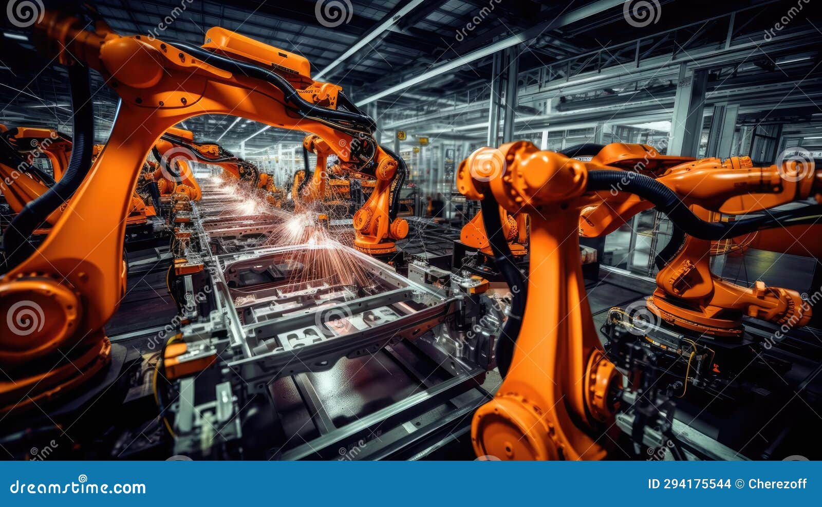 High-tech Factory with Robots Stock Photo - Image of smart, engineer ...