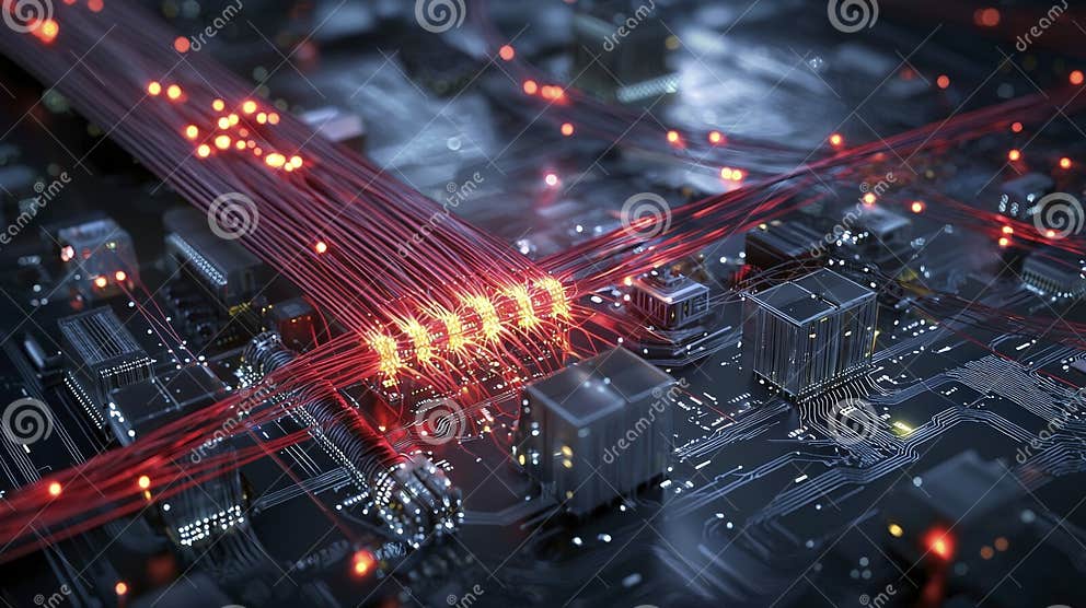 High-tech Fiber Optic Internet System Conceptual Visualization of ...