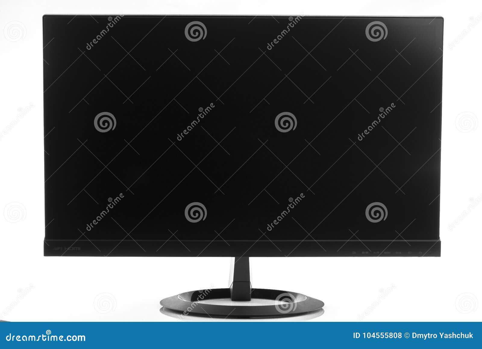 High-tech Flatscreen Computer Display in Landscape Orientation Isolated ...