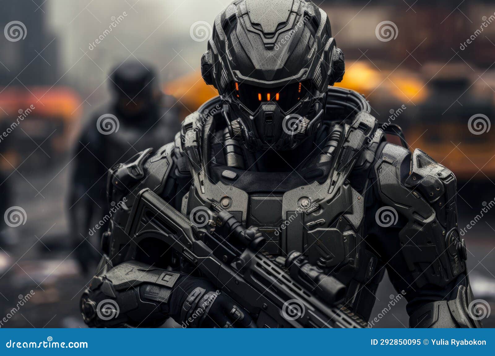 High-tech Futuristic Armed Soldier. Generate Ai Stock Image - Image of ...