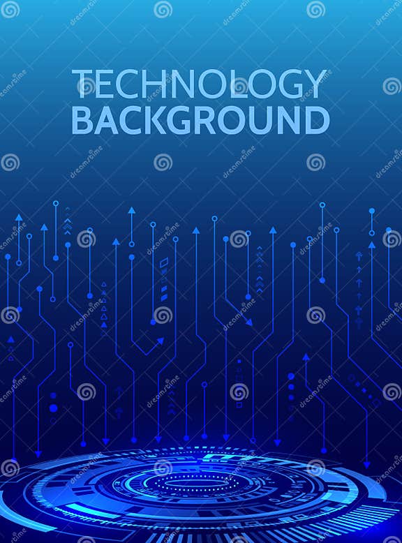 High-tech Futuristic Background with Various Technology Elements Stock ...