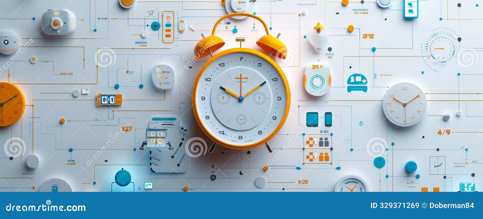 High-tech Futuristic Clock and Data Visualization in Modern Advertising ...