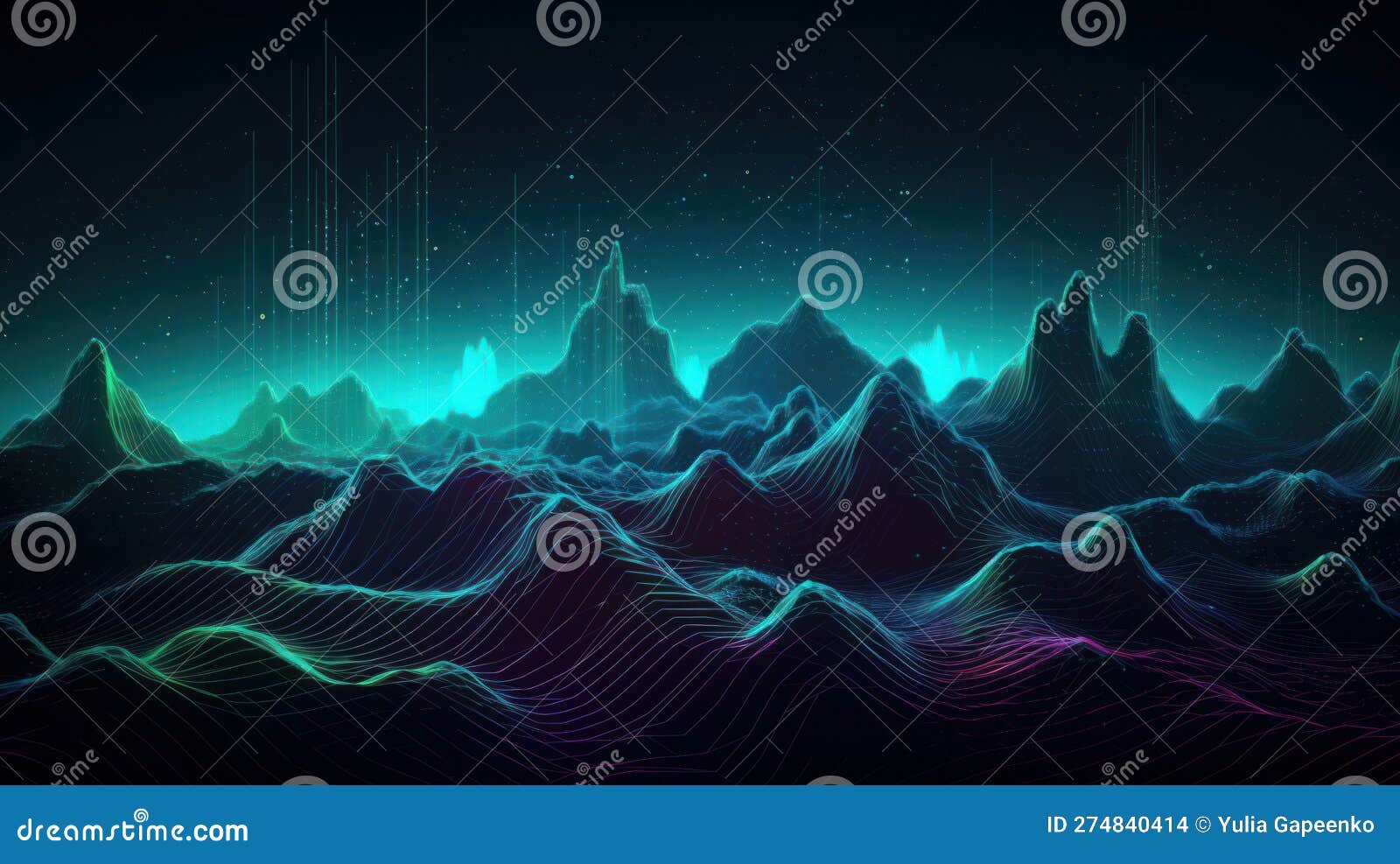 High Tech Futuristic Computer Graphics Background, Illustration AI ...