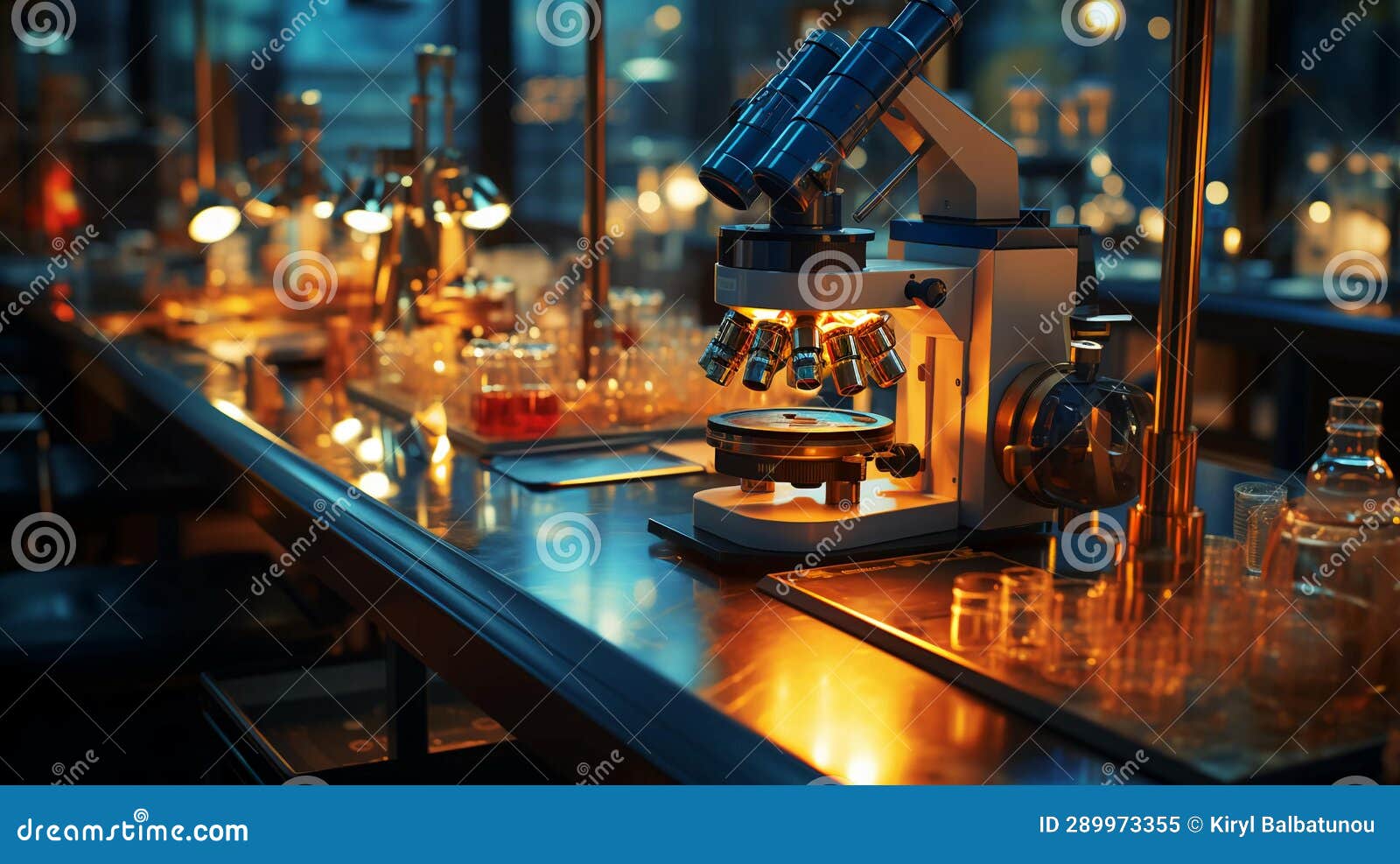 High Tech Futuristic Digital Microscope in Scientific or Medical ...