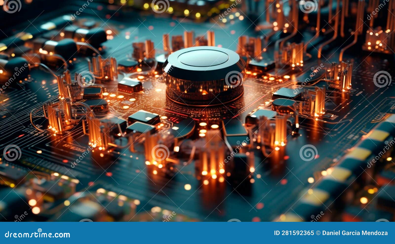 High Tech Futuristic Semiconductor Motherboard Computer System ...