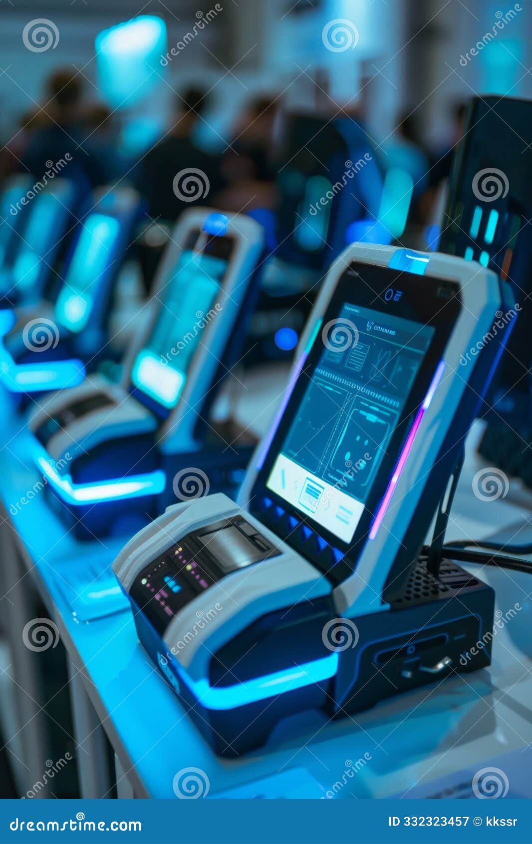 High-tech Gadget with Illuminated Screen, Surrounded by Advanced ...