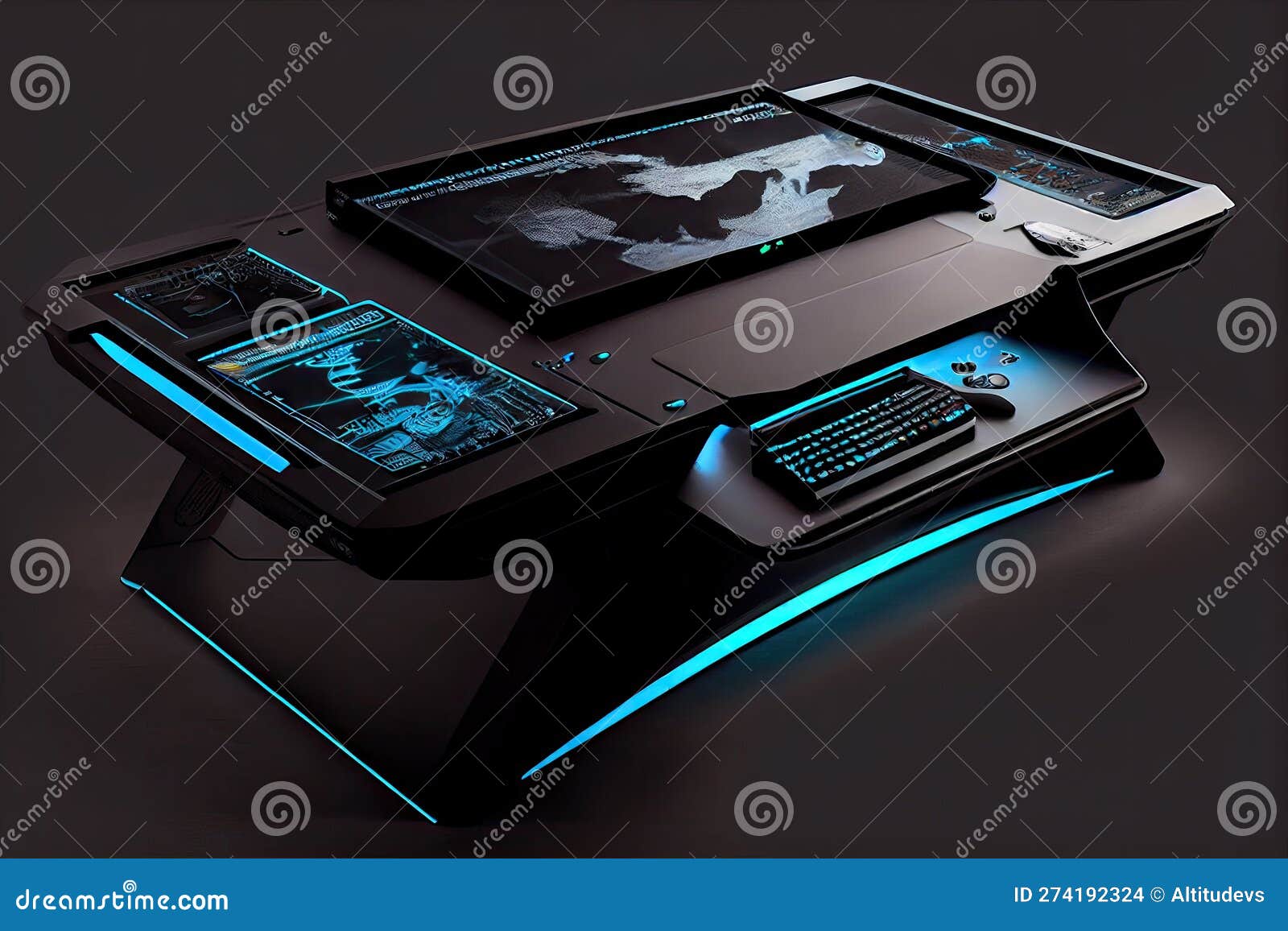 High-tech Gaming Desk with Touchscreen Computer and Motion Sensor ...