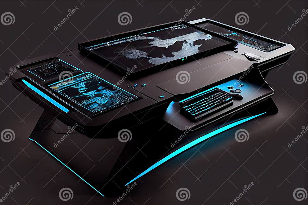 High-tech Gaming Desk with Touchscreen Computer and Motion Sensor ...