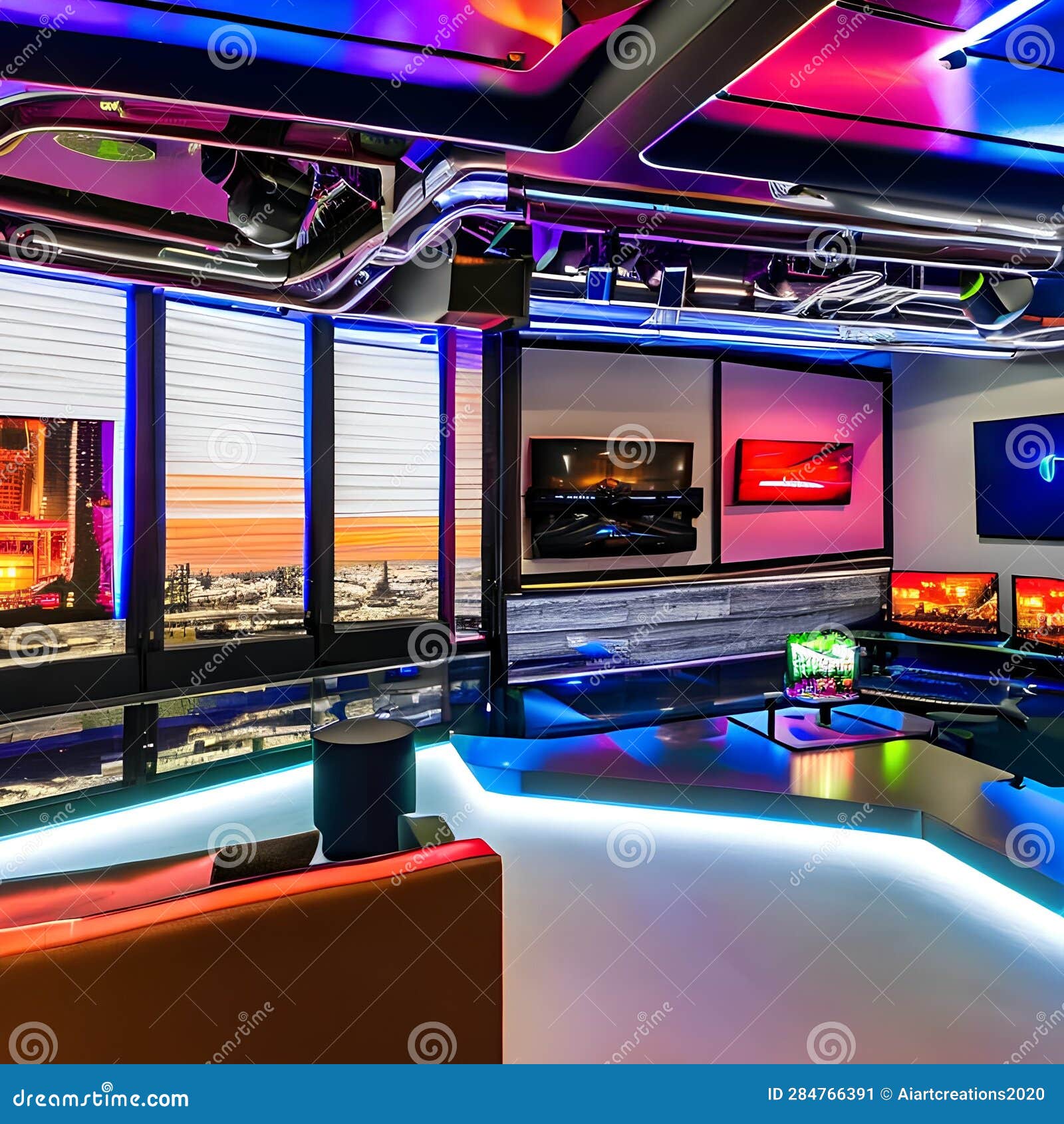 A High-tech Gaming Lounge with Immersive Virtual Reality Setups, Motion ...