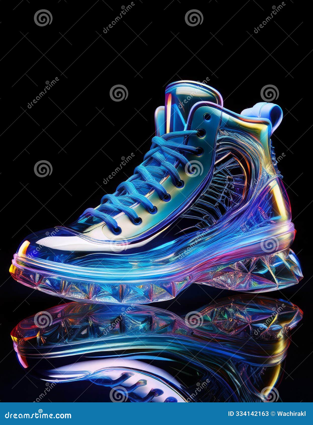 High-Tech Glass Hiking Boot Stock Illustration - Illustration of glass ...