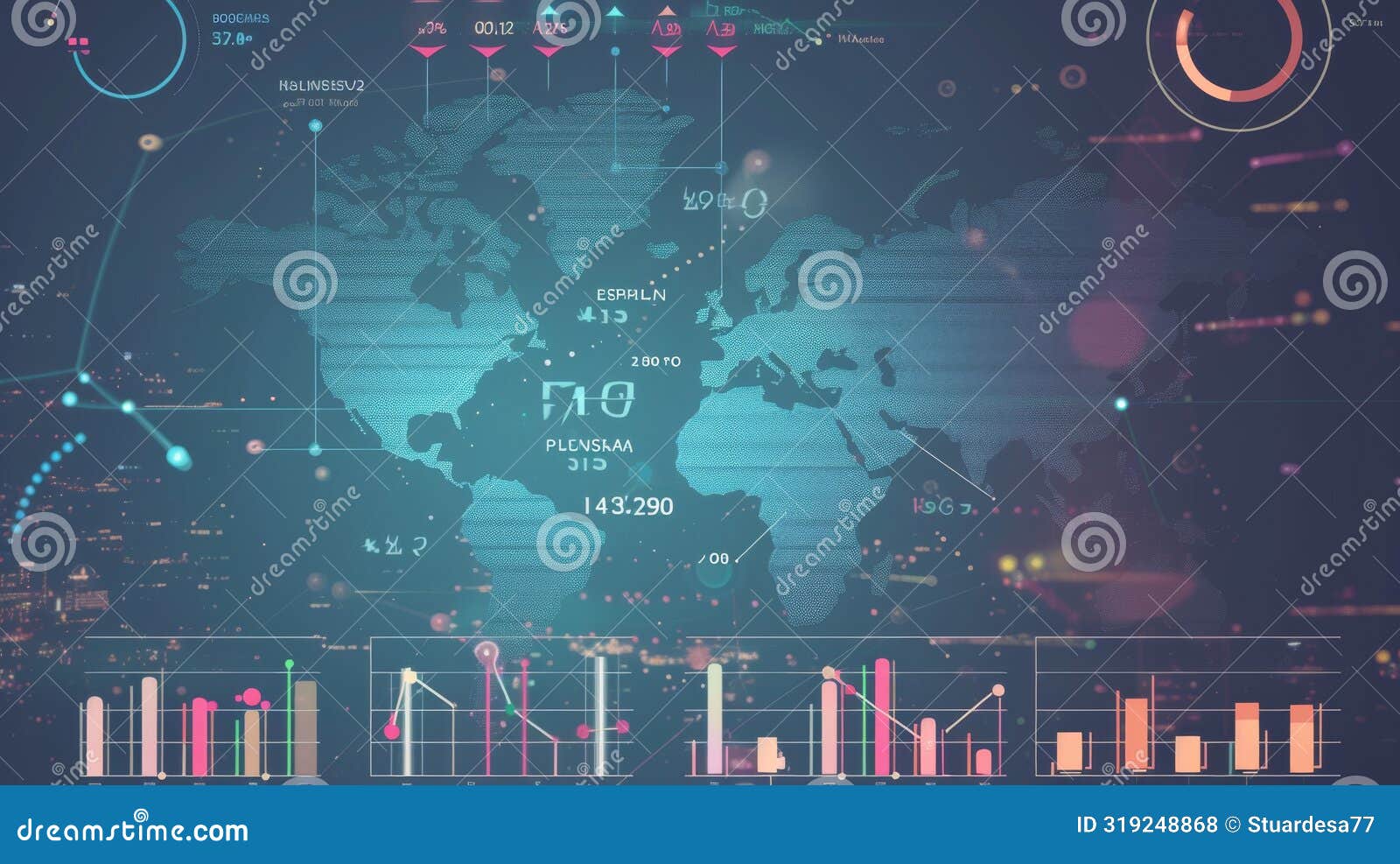 High-Tech Global Data Visualization Stock Photo - Image of hightech ...