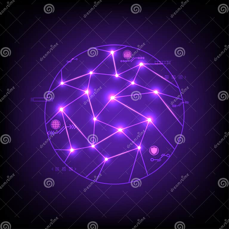 Hitech Globe Circle with a Triangle on the Surface Background Stock ...