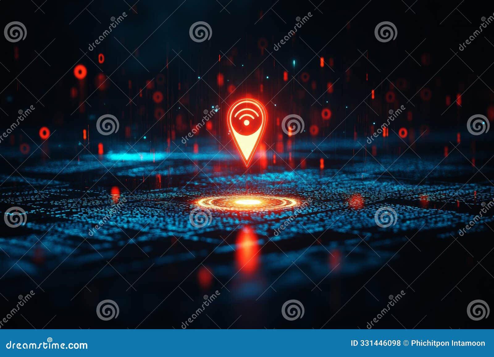 Pinpoint Digital Tech Map Generative AI Royalty-Free Stock Photography ...
