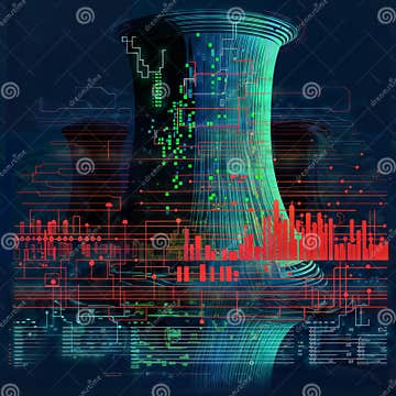 Abstract Technology Background with High Tech Graphs and Charts ...