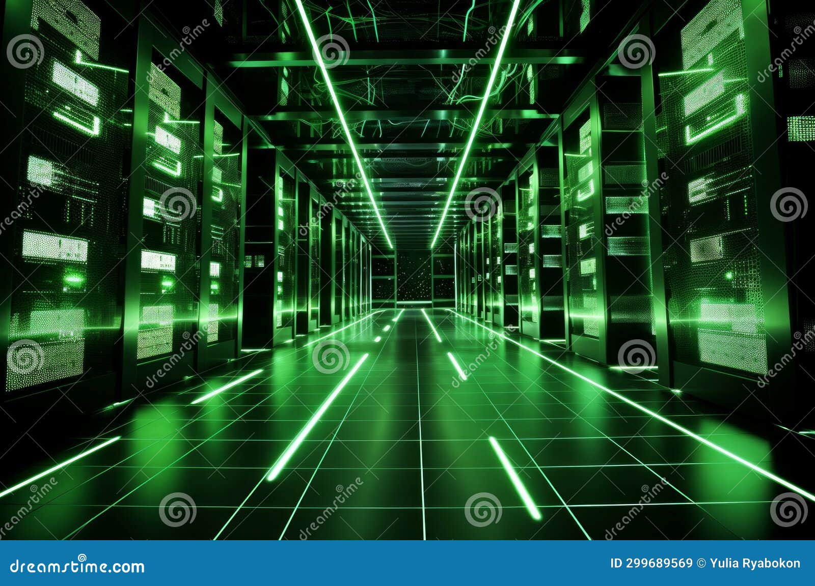 High-tech Green Data Center Place. Generate Ai Stock Image - Image of ...