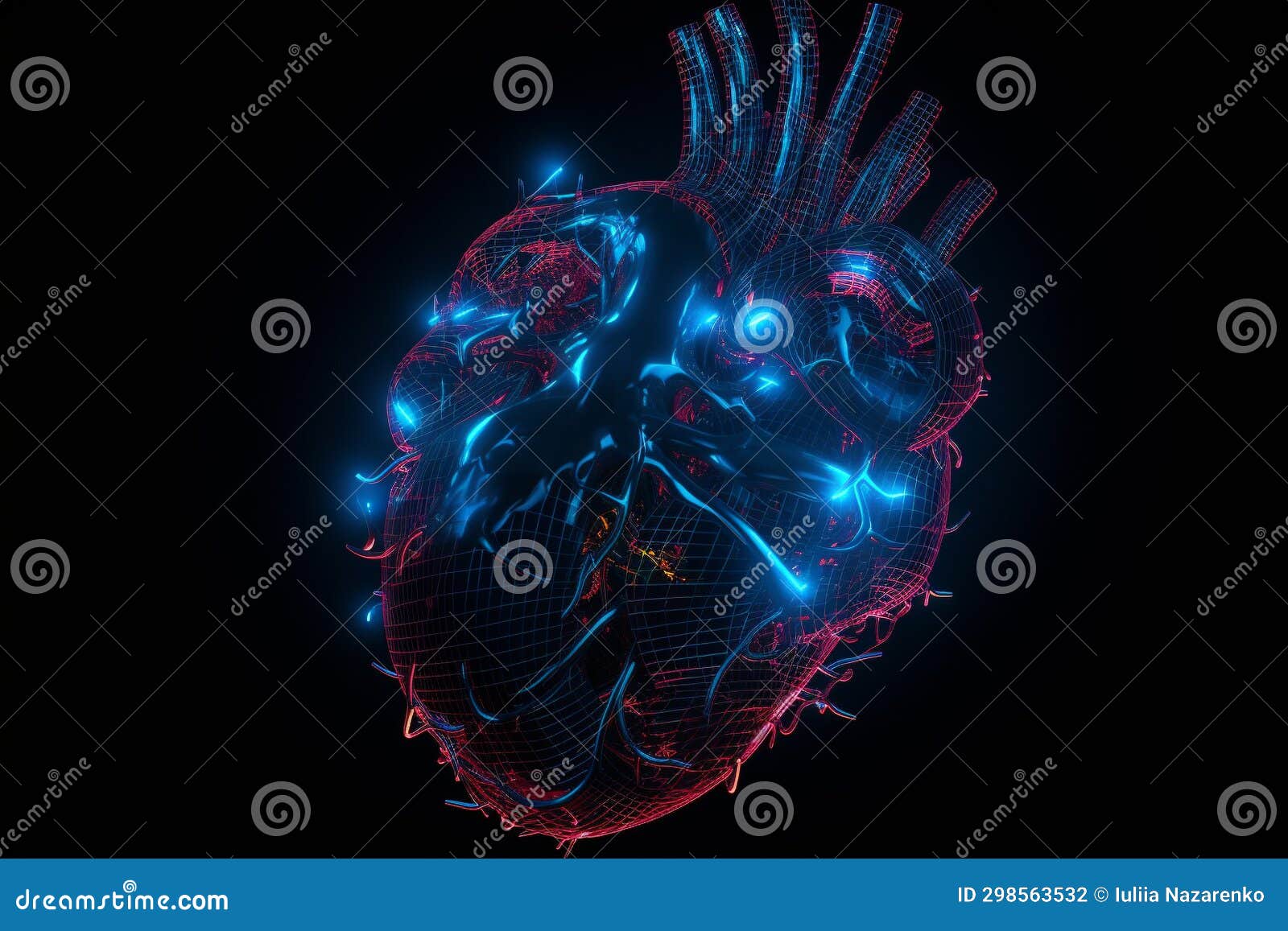 High-tech Heart. AI Generated Stock Photo - Image of bright, shiny ...