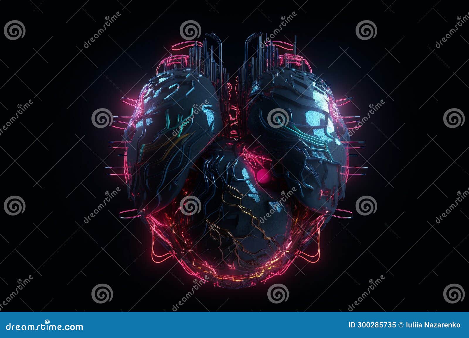 High-tech Heart. AI Generated Stock Illustration - Illustration of ...