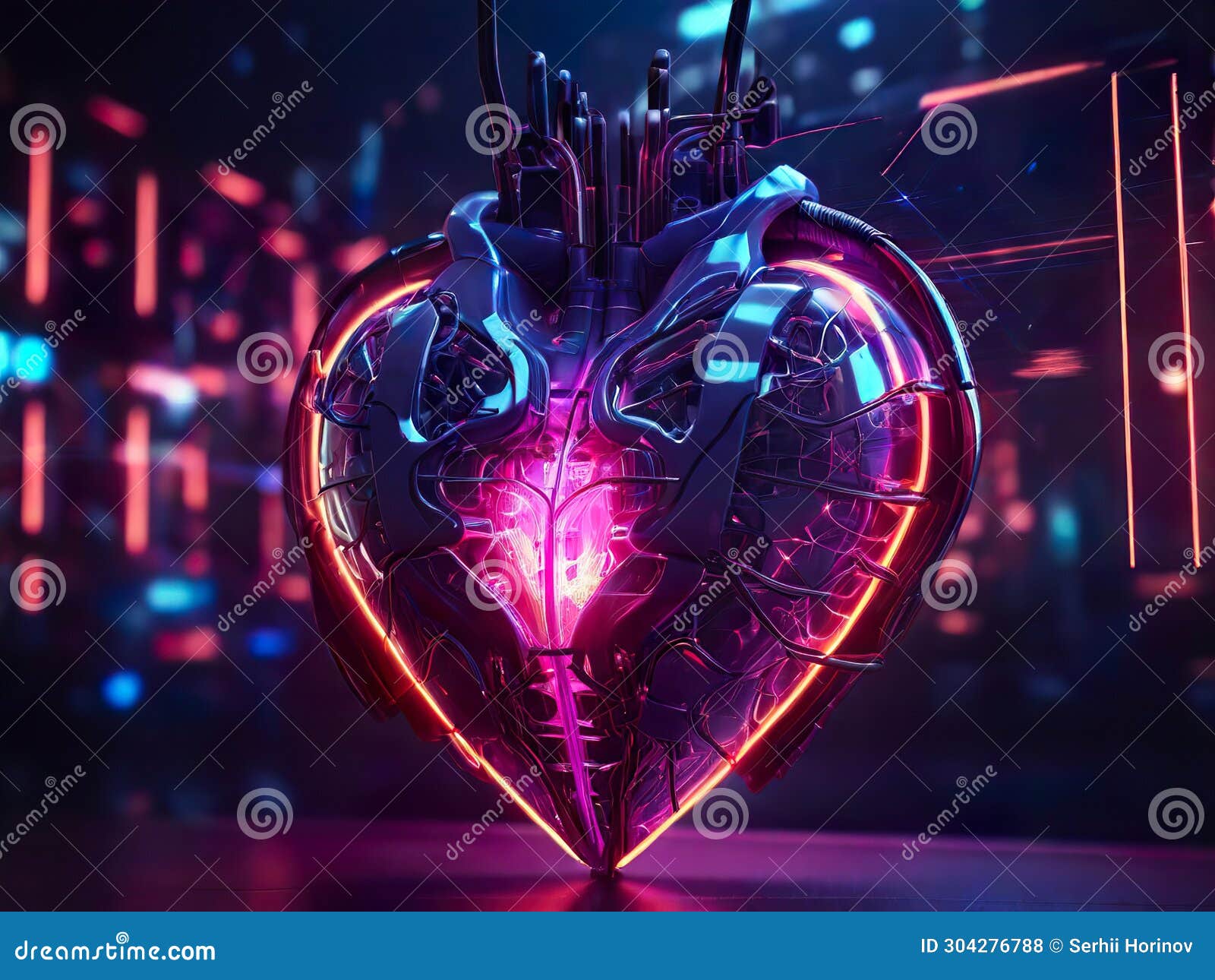 High-tech Heart, Made of Illuminated Neurons, Ai Generated Stock Photo ...