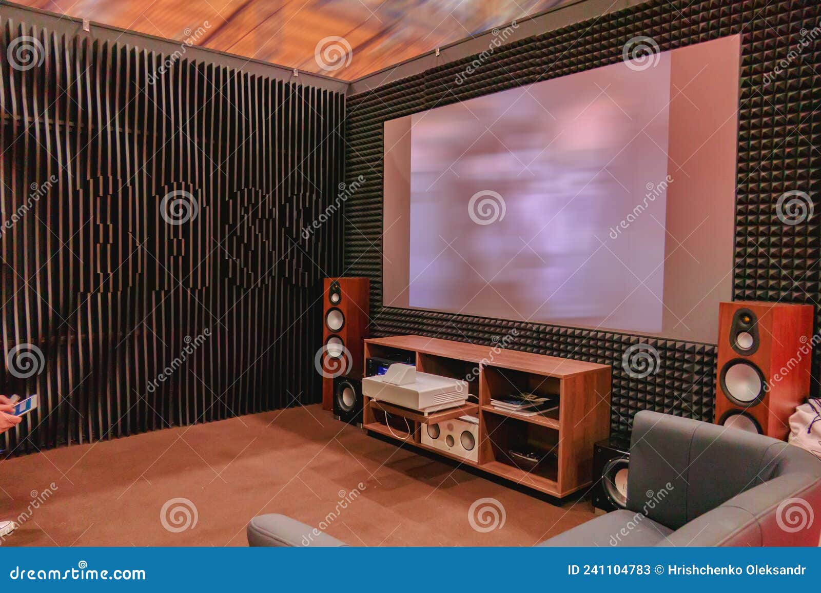 High Tech Home Theater Room Stock Image - Image of design, minimalism ...
