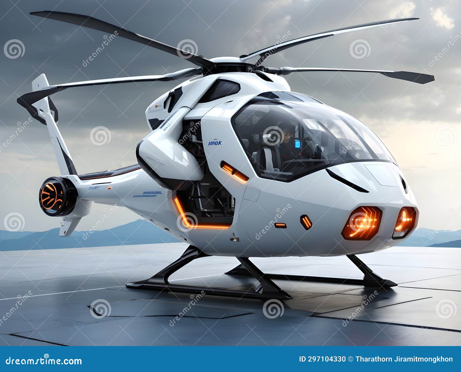 High-Tech Hover: Futuristic Helicopter Advancements Stock Illustration ...