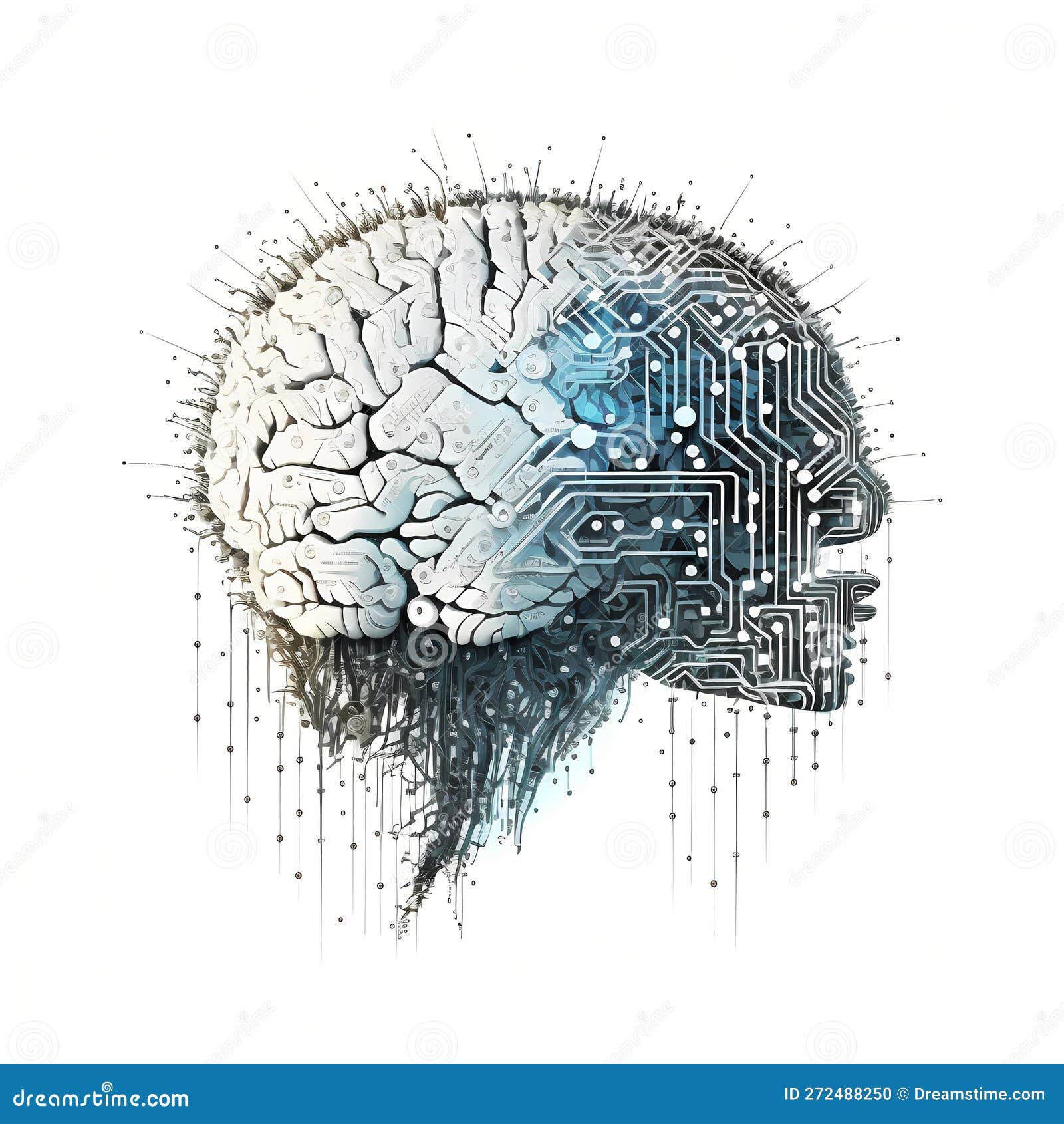 High Tech Brain Robot. Generative AI Stock Illustration - Illustration ...