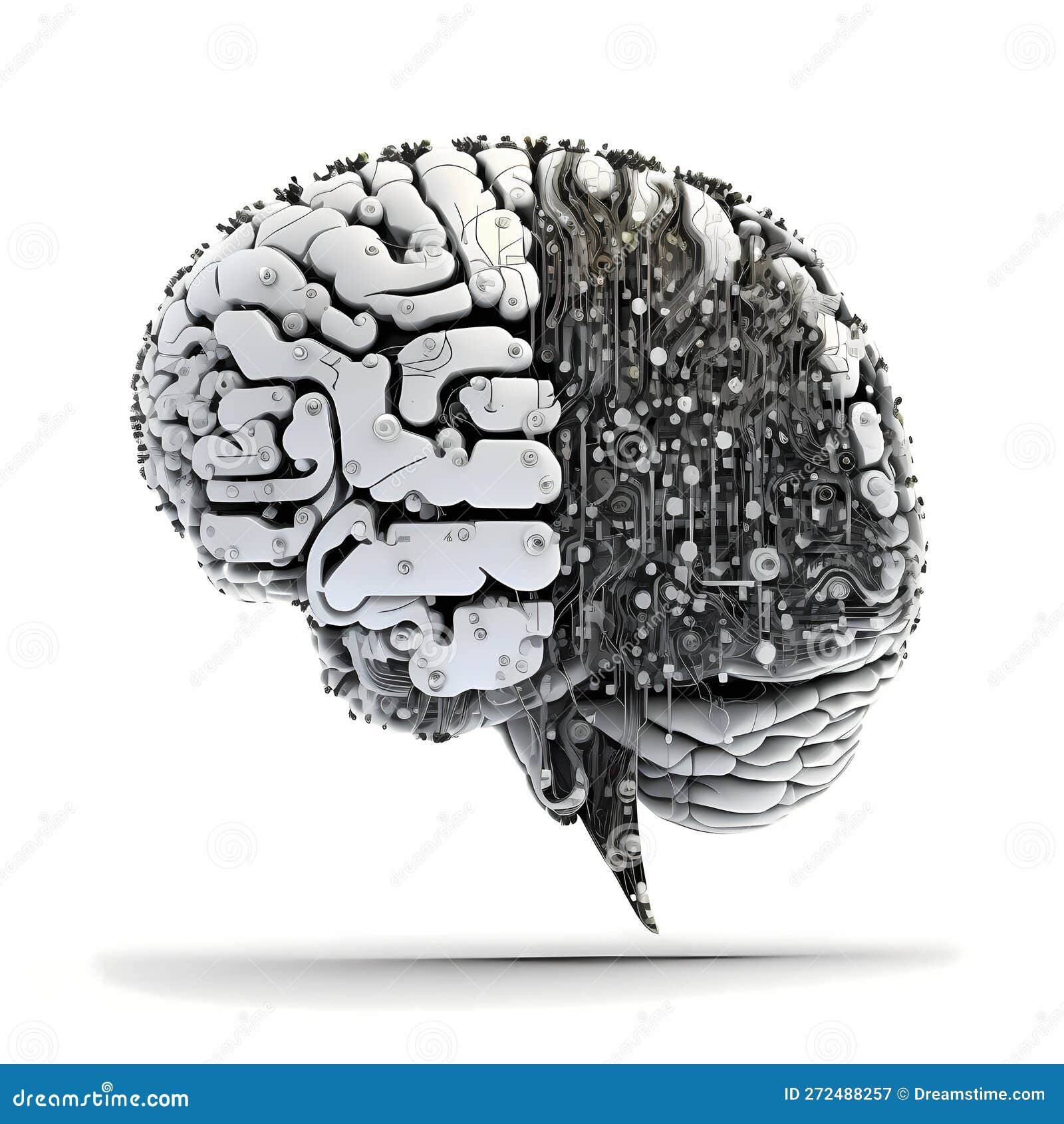 High Tech Brain Robot. Generative AI Stock Illustration - Illustration ...