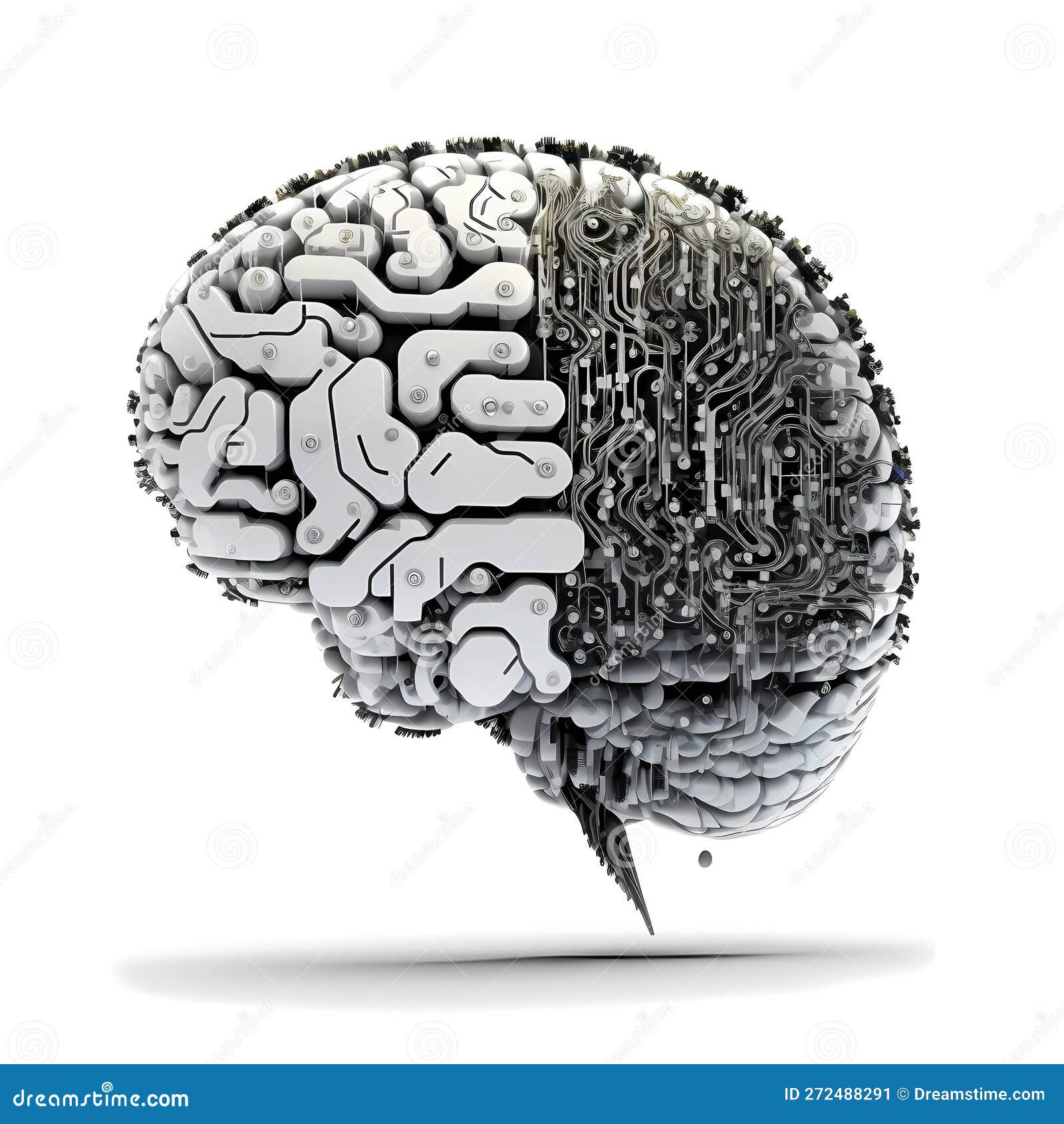 High Tech Brain Robot. Generative AI Stock Illustration - Illustration ...