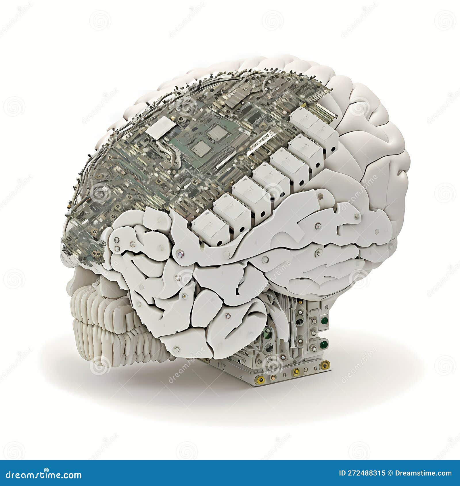 High Tech Brain Robot. Generative AI Stock Illustration - Illustration ...
