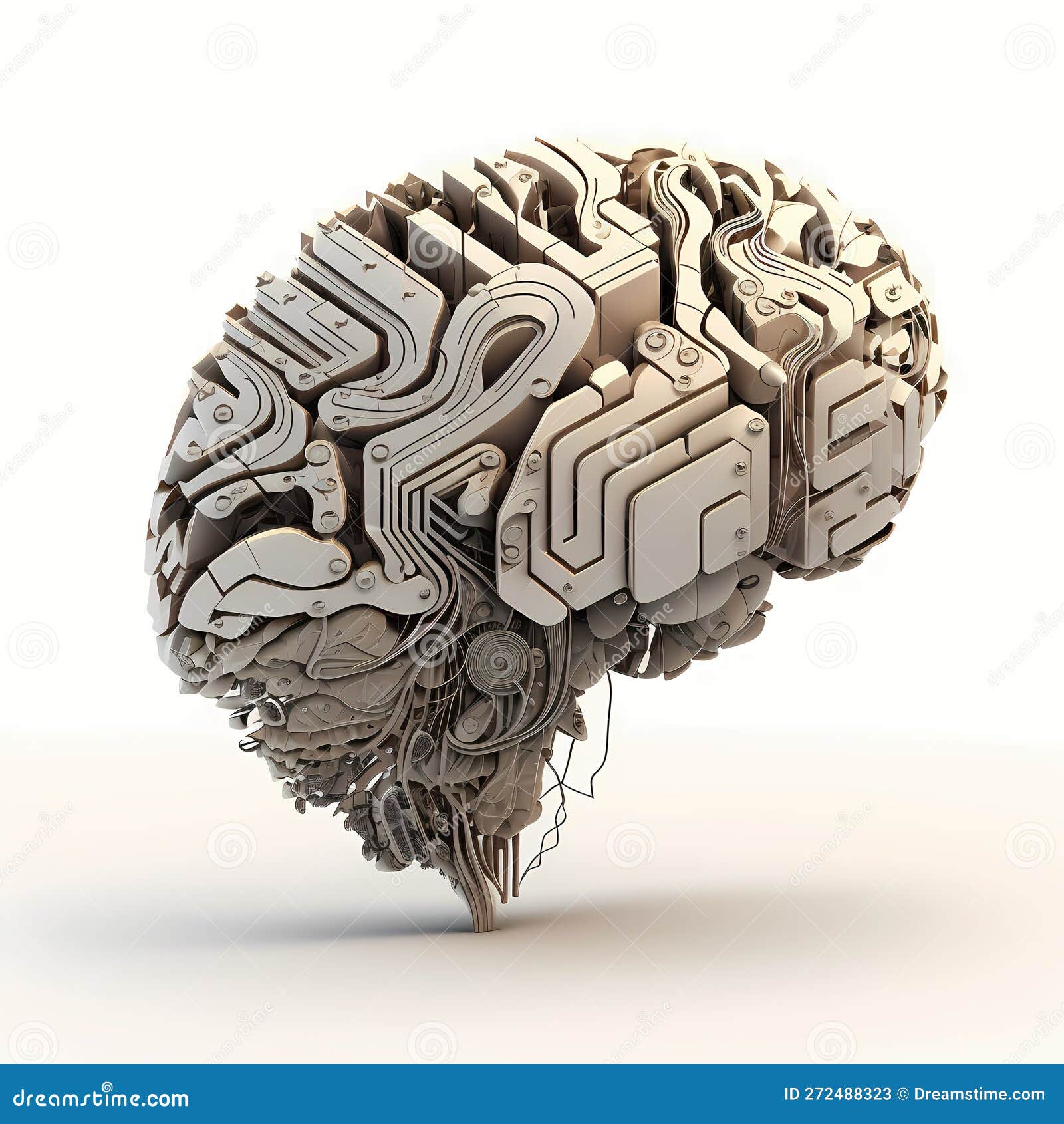 High Tech Brain Robot. Generative AI Stock Illustration - Illustration ...