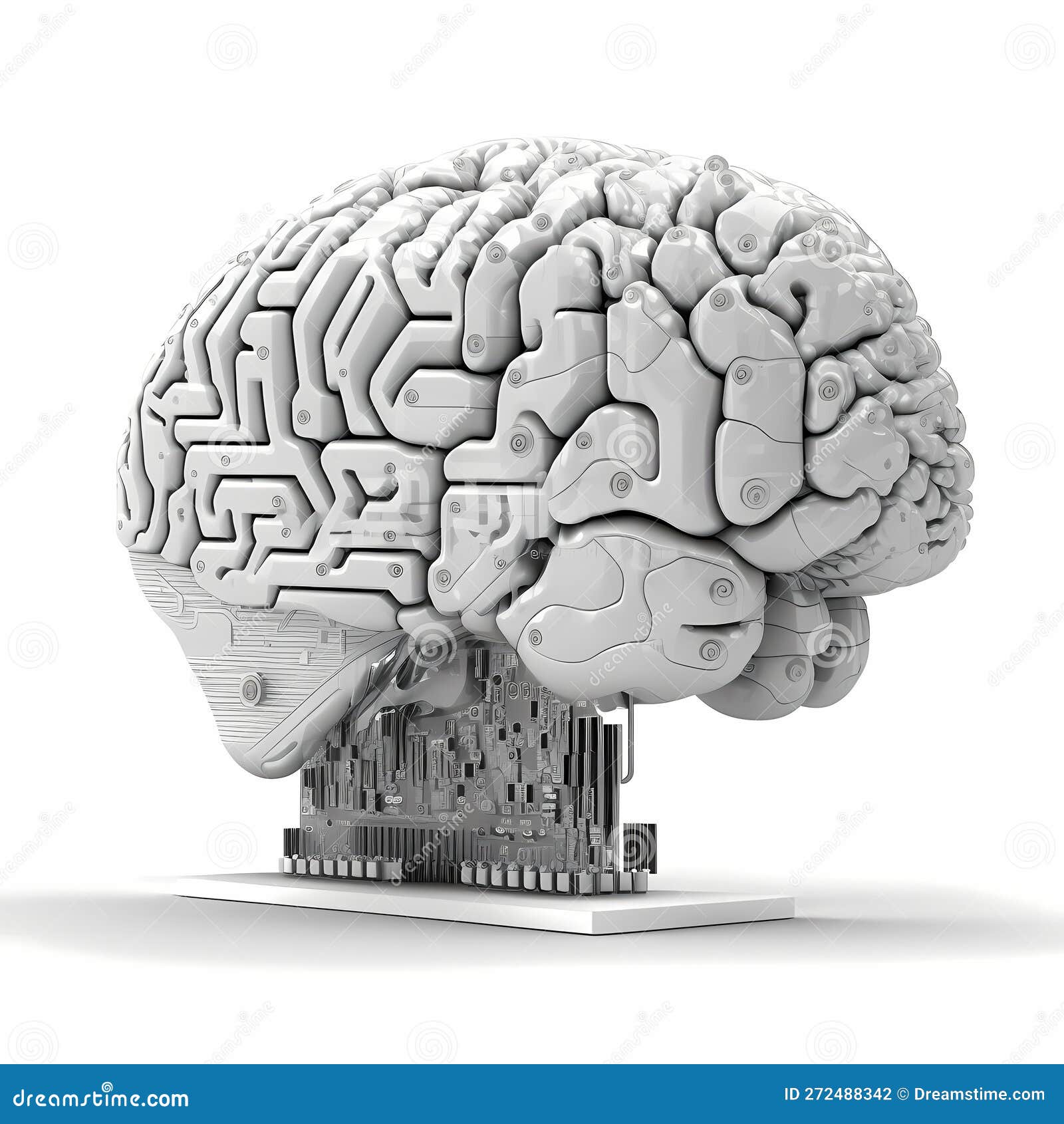 High Tech Brain Robot. Generative AI Stock Illustration - Illustration ...