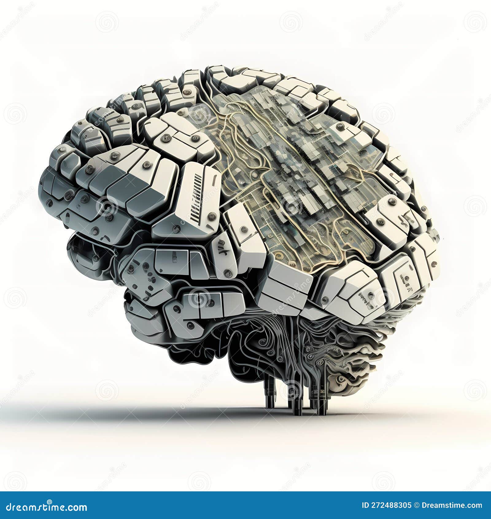 High Tech Brain Robot. Generative AI Stock Illustration - Illustration ...