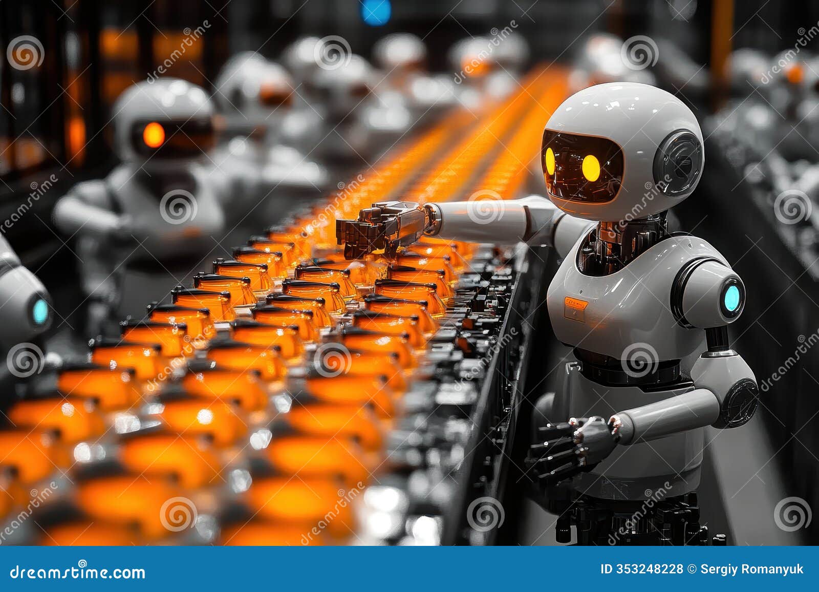 Humanoid Robots Collaborate in Factory Production Line Under Cinematic ...