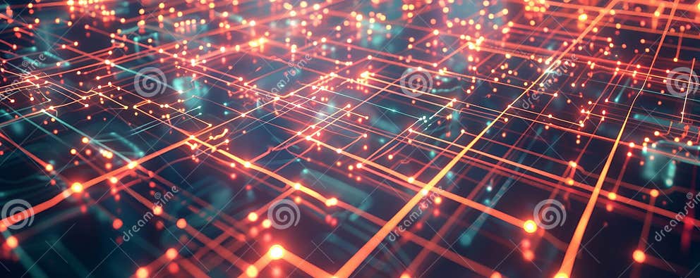 A High-tech Illustration Showcasing a Square Grid, Intersecting Lines ...