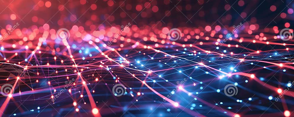 A High-tech Illustration with a Square Grid Background, Lines ...