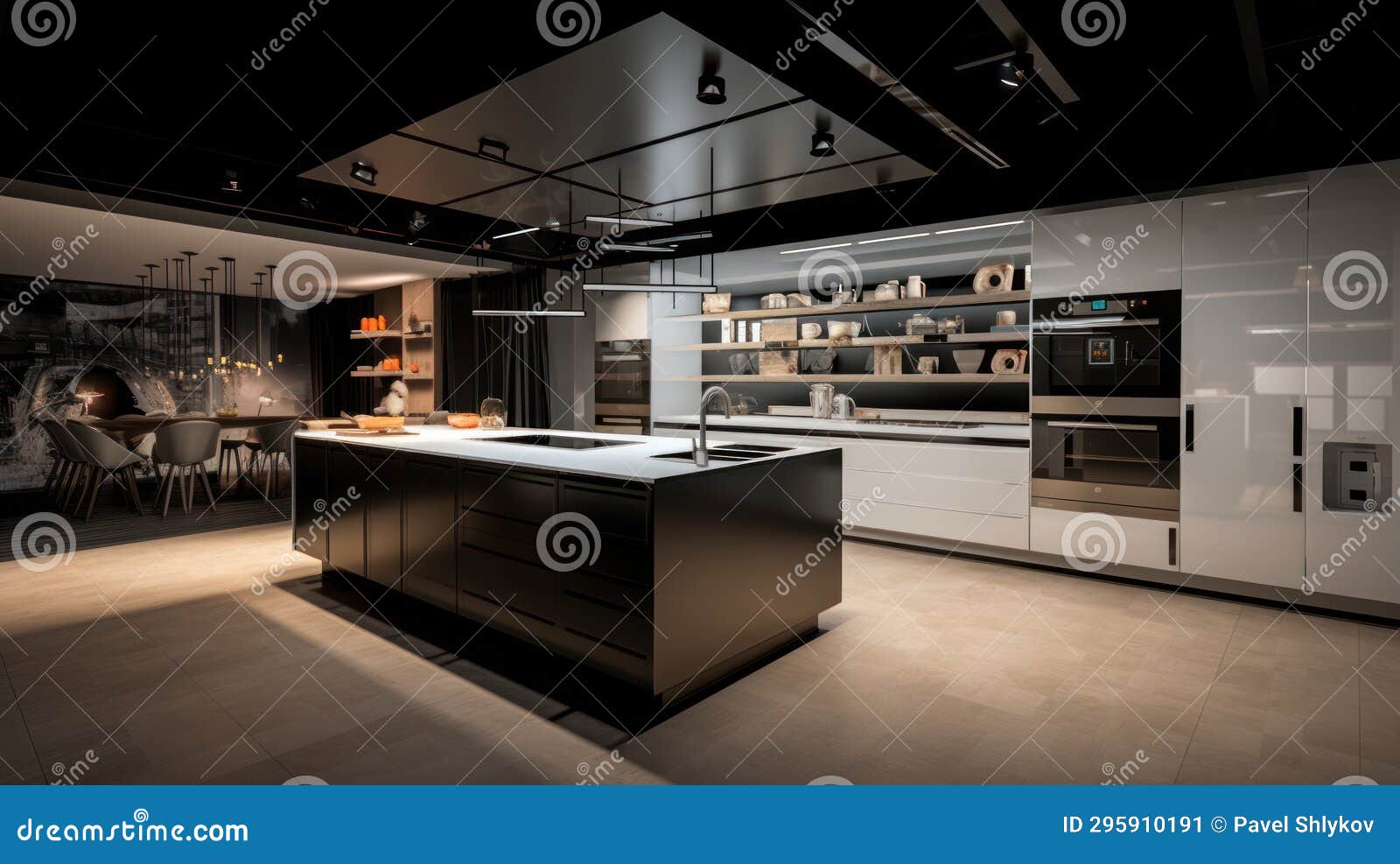 High-tech Immersive Ar Office Interior Stock Image - Image of panel ...