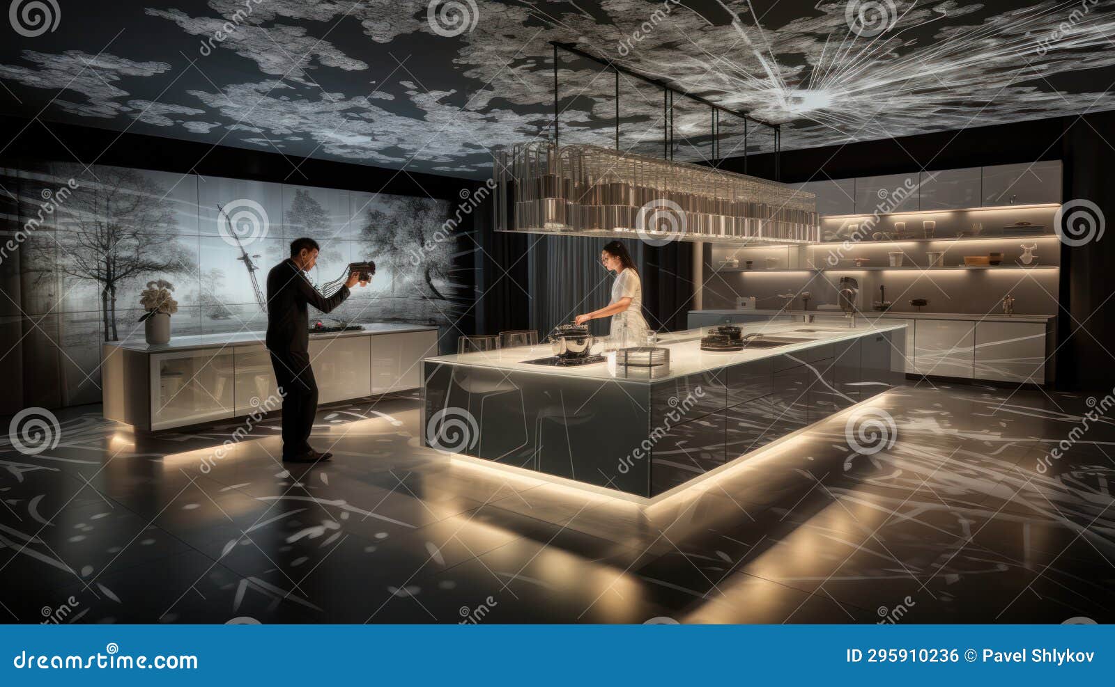 High-tech Immersive Ar Office Interior Stock Photo - Image of luxury ...