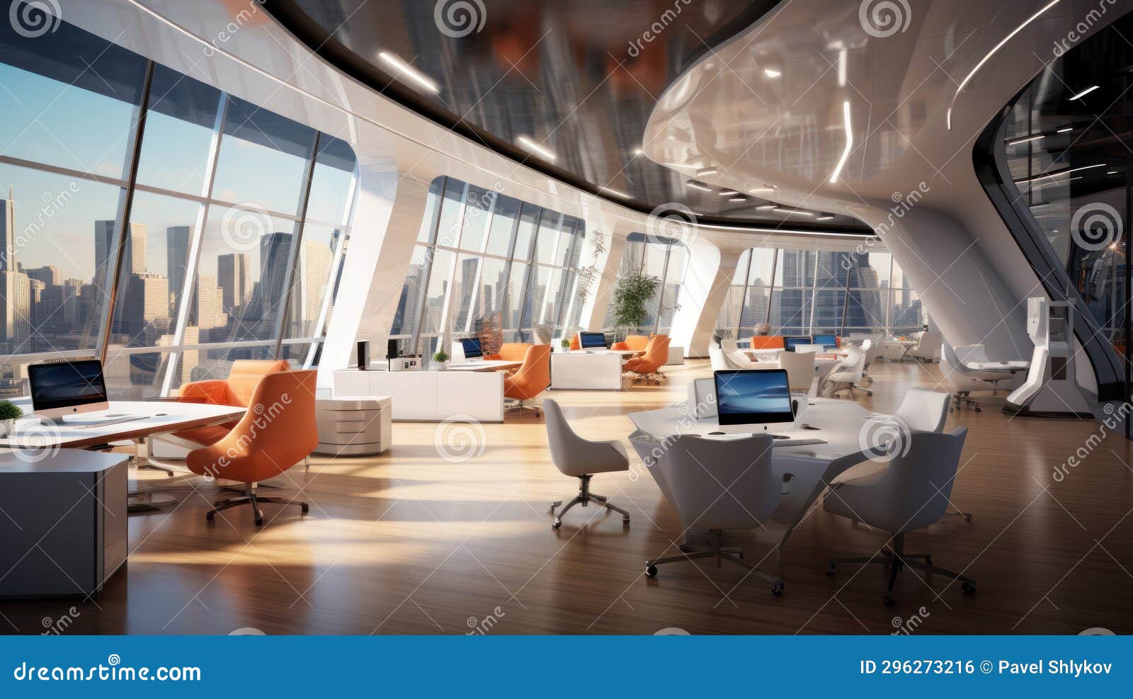 High-tech Immersive Ar Office Interior Stock Photo - Image of decor ...