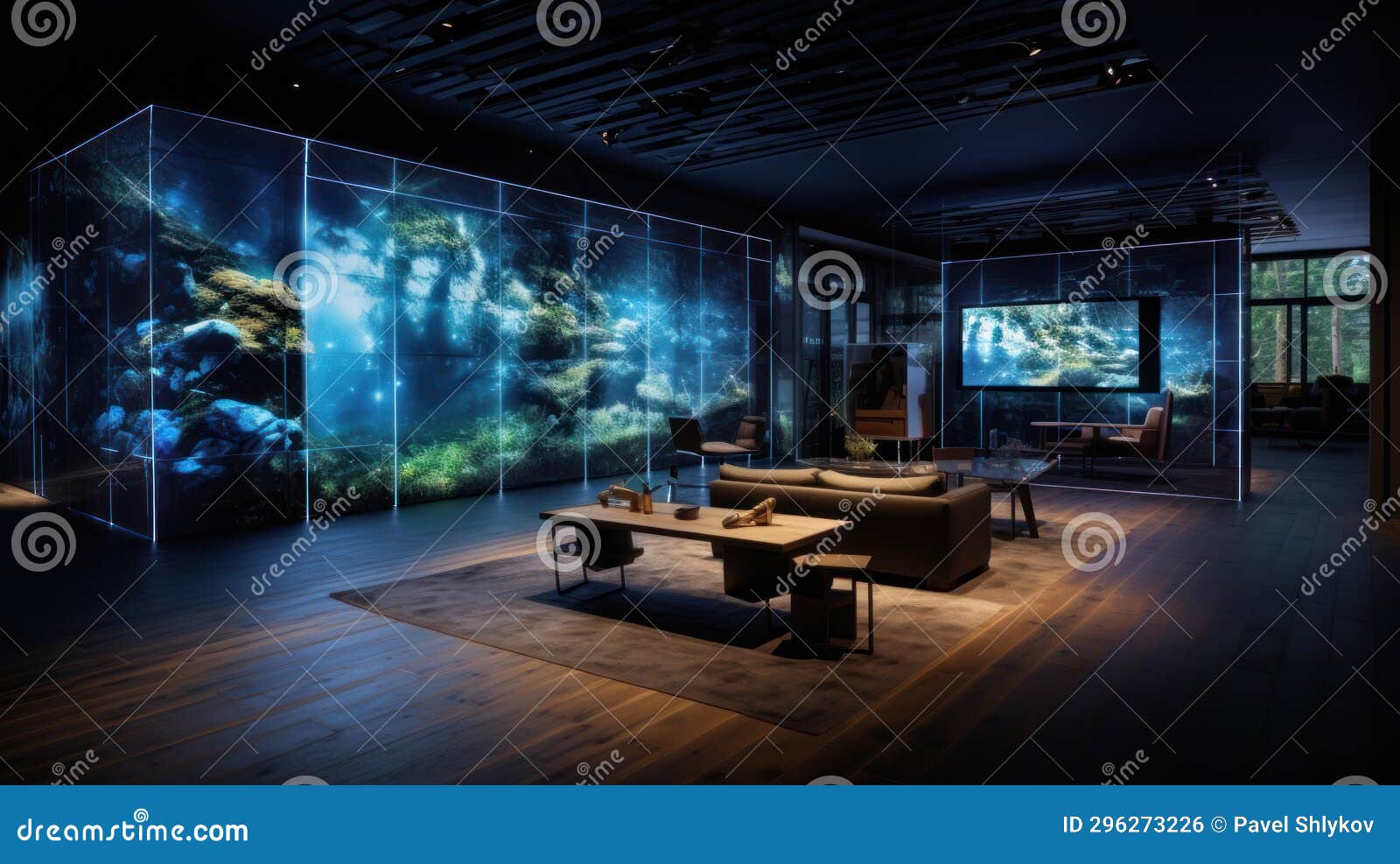 High-tech Immersive Ar Office Interior Stock Photo - Image of ...