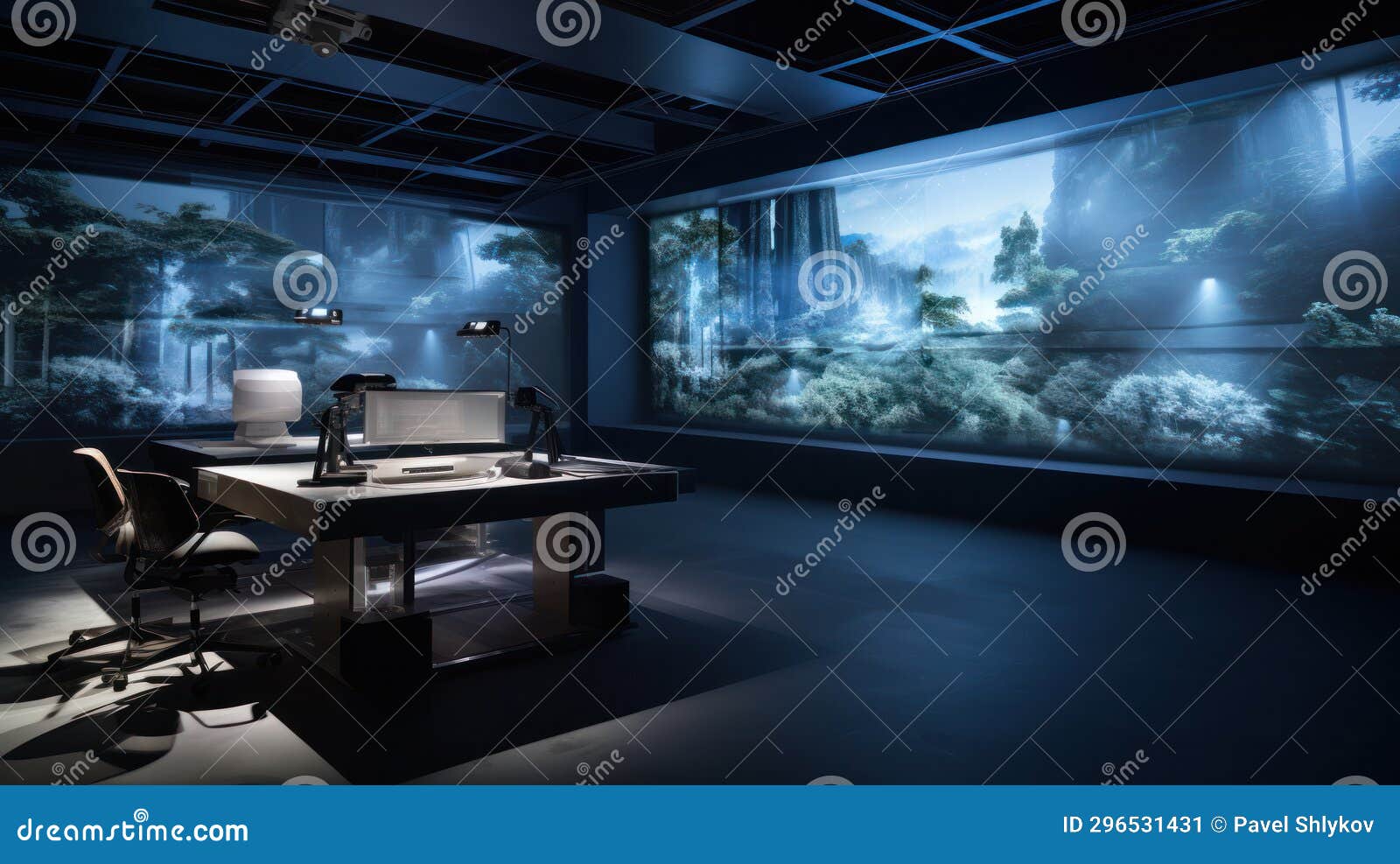High-tech Immersive Ar Office Interior Stock Image - Image of interior ...