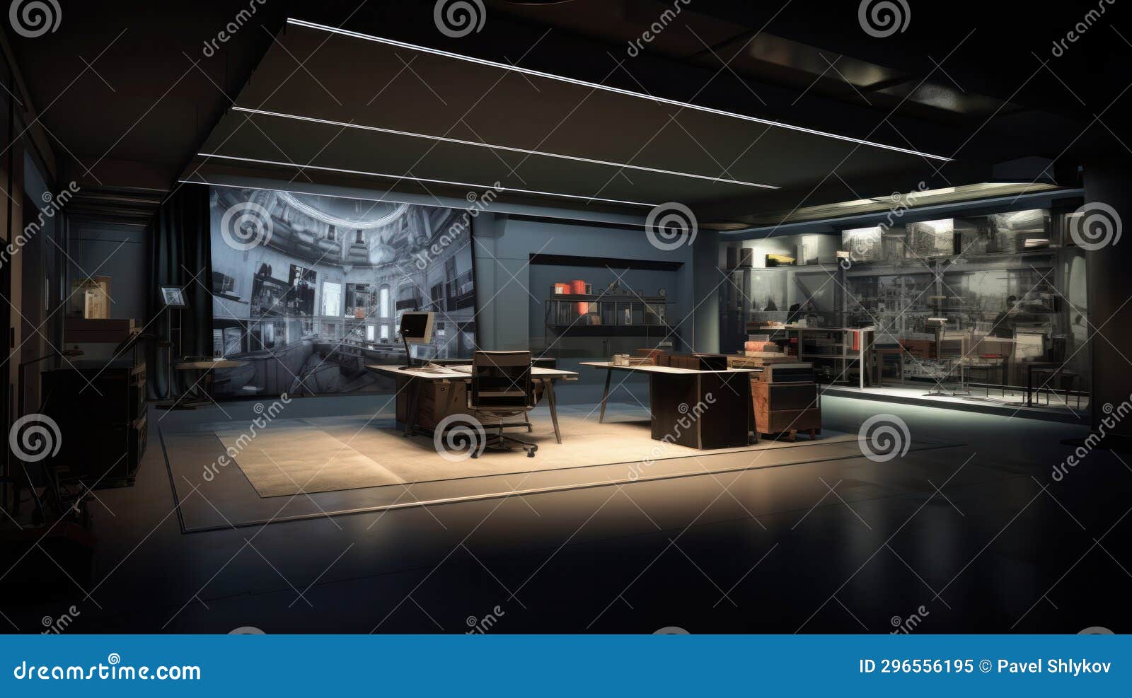 High-tech Immersive Ar Office Interior Stock Image - Image of office ...